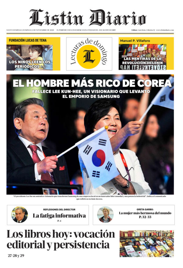Portada Periódico Listín Diario, Domingo 01 de Noviembre, 2020 ...