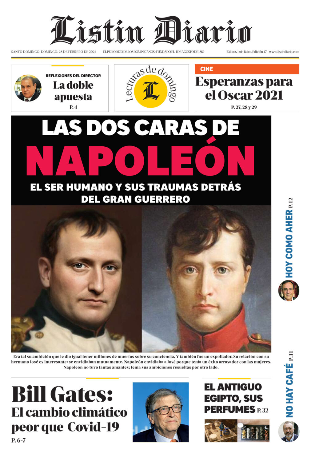 Portada Periódico Listín Diario, Domingo 28 de Febrero, 2021 ...