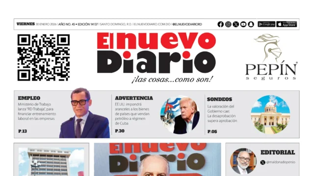Portada Periódico El Nuevo Diario, Viernes 30, Enero, 2026 - Dominicana.do